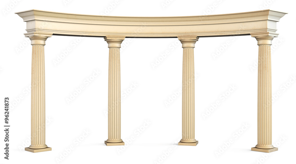 Roman columns gate isolated on white with clipping path. 3d. Stock ...