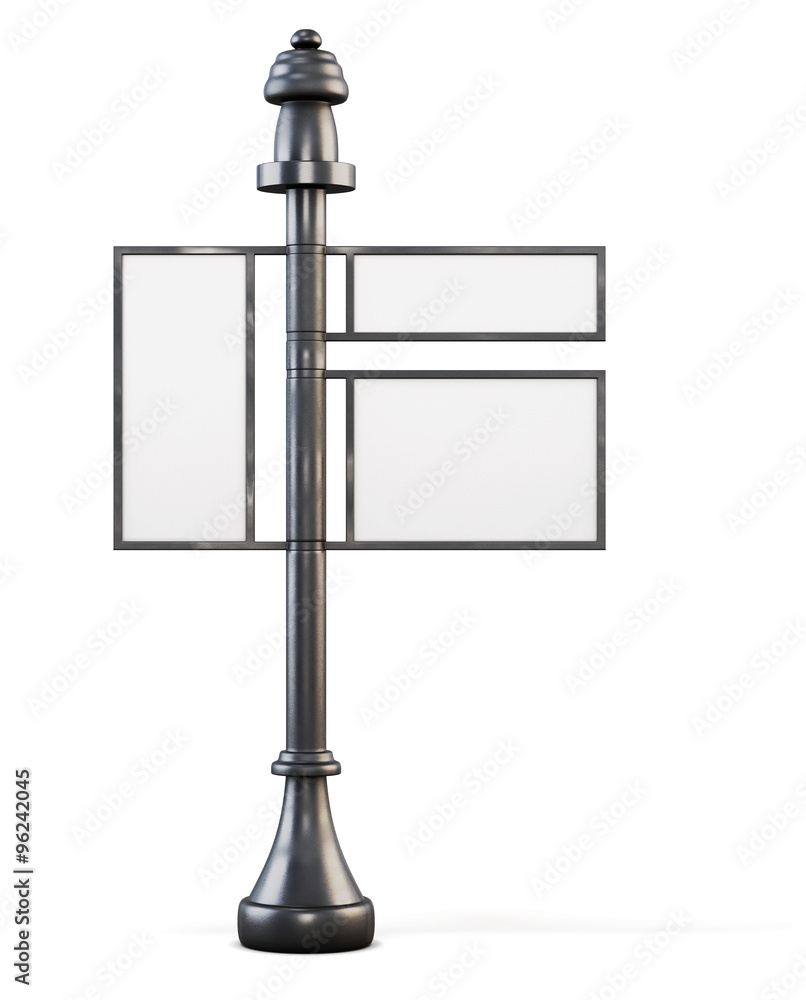 Front view of a metal sign board. 3d. Stock Illustration | Adobe Stock