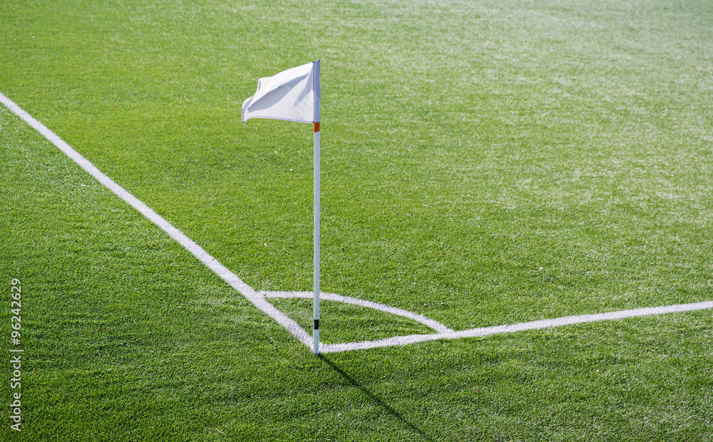 close up of football field corner with flag marker Stock Photo | Adobe ...
