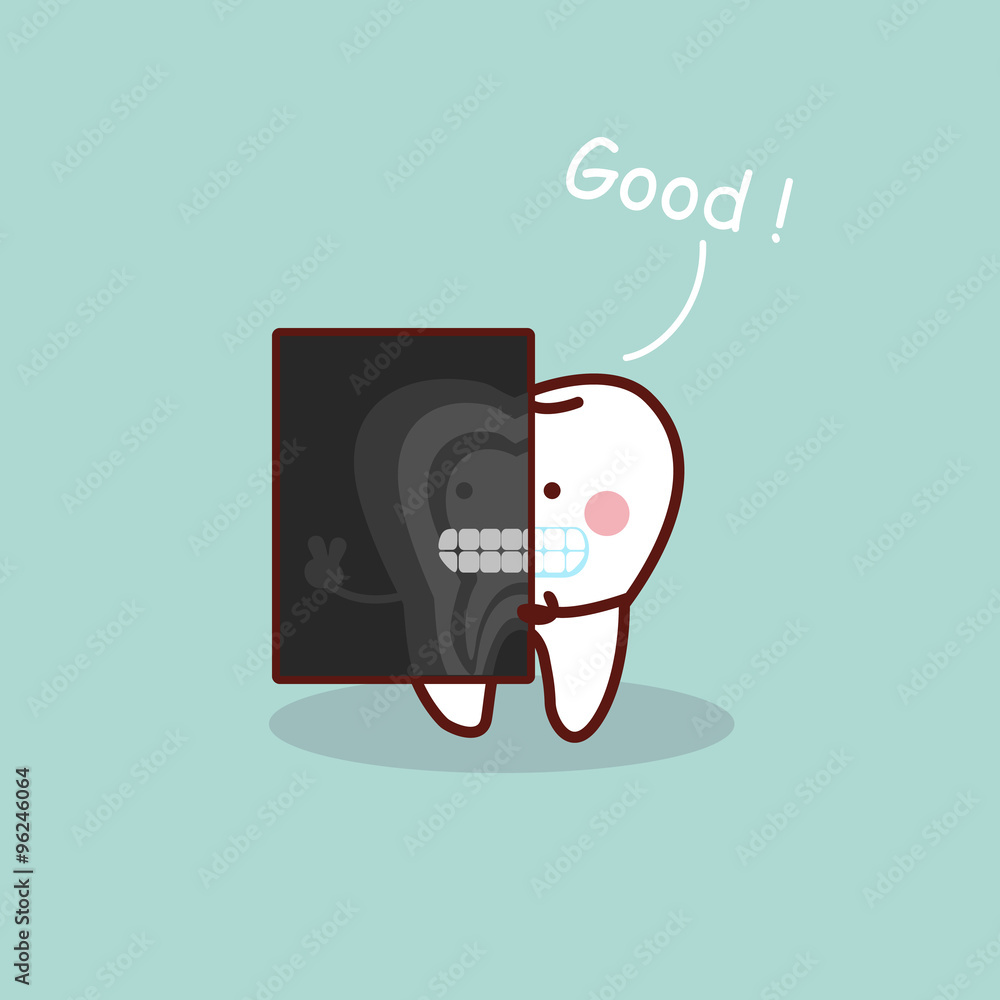cartoon tooth with X ray Stock Vector | Adobe Stock