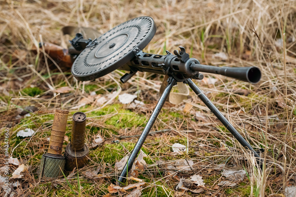 Soviet russian military ammunition - machine gun of World War II Stock ...