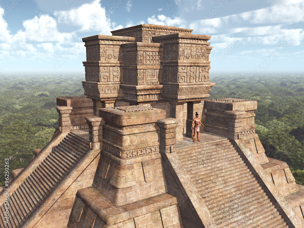 Mayan temple Stock Illustration | Adobe Stock