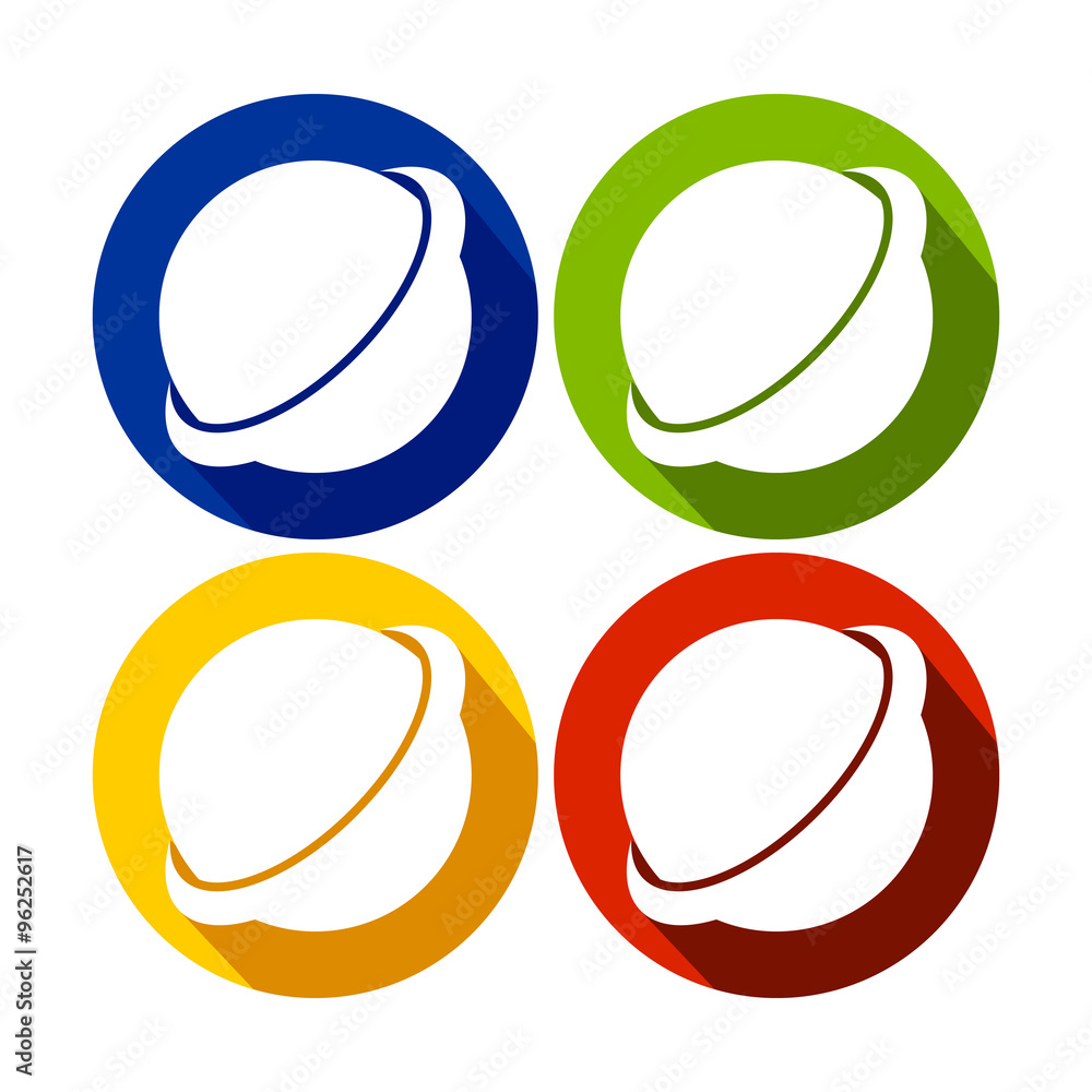 Planet Space Logo Circle Flat Icon vector de Stock | Adobe Stock