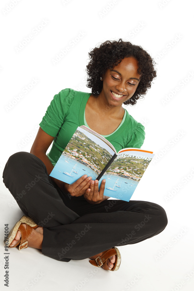 Girl Sitting Cross Legged Reading