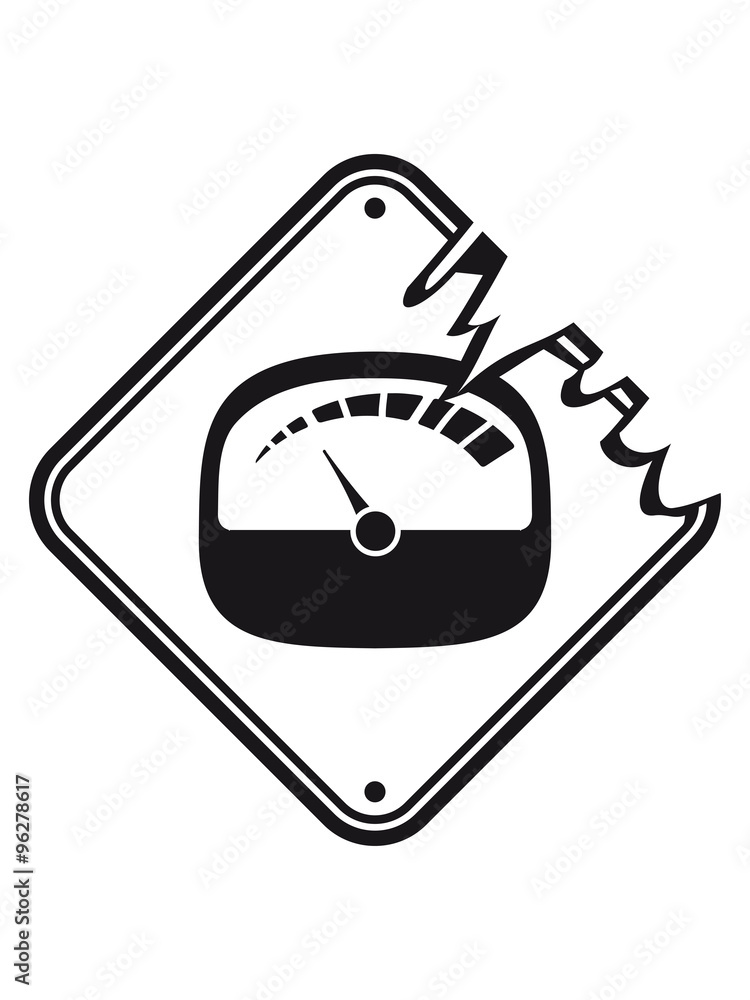 speedometer fuel gauge indicates empty fuel tank refuel sign warning ...