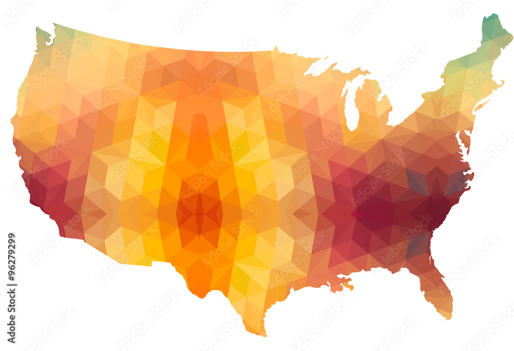 USA Mainland Map of Polygonal Style Stock Vector | Adobe Stock