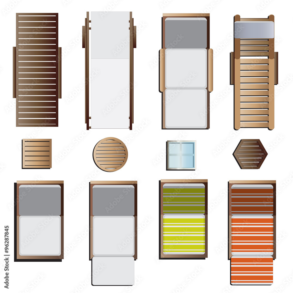 Outdoor Furniture Top View Set 14 For Landscape Vector Image Outdoor