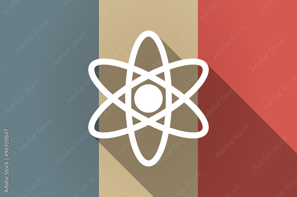 Long shadow flag of France vector icon with an atom Stock Vector ...