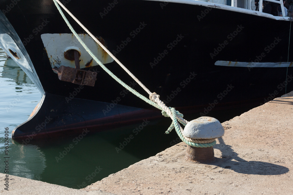 Harbor with mooring with rings and rope Stock Photo | Adobe Stock