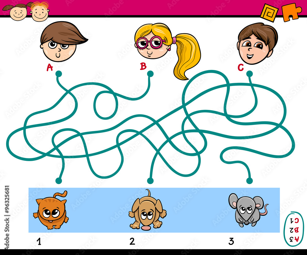 maze puzzle task for children Stock Vector | Adobe Stock