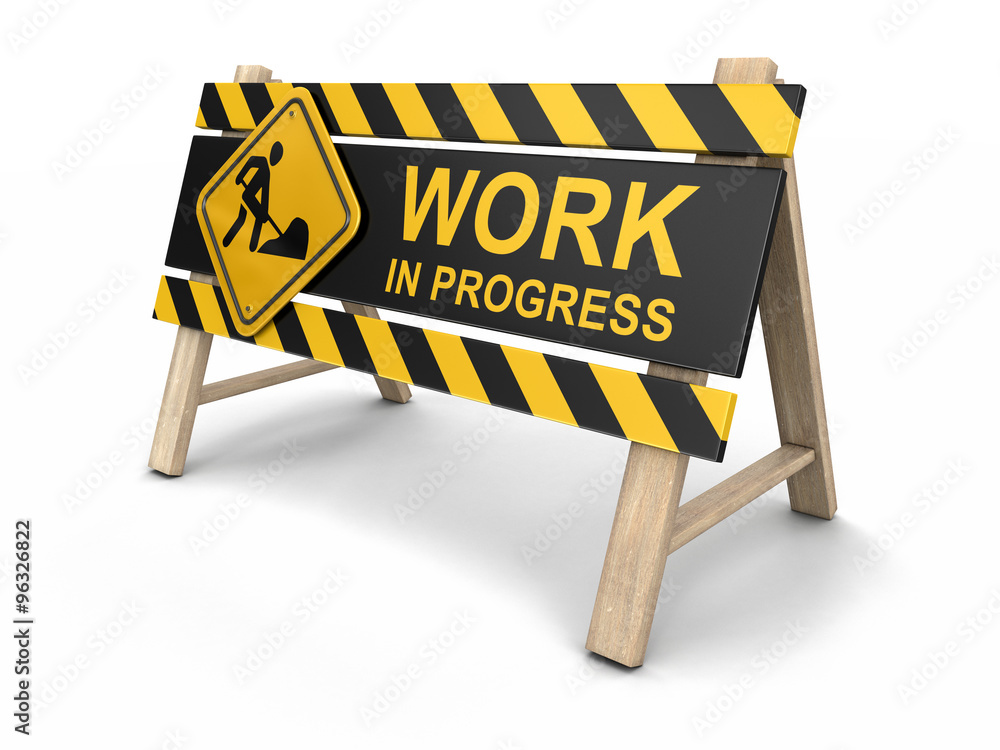 Work in progress sign. Image with clipping path Stock Illustration ...