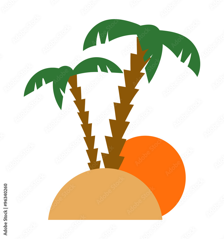 palm sand sun simple logo infographics Stock Vector | Adobe Stock