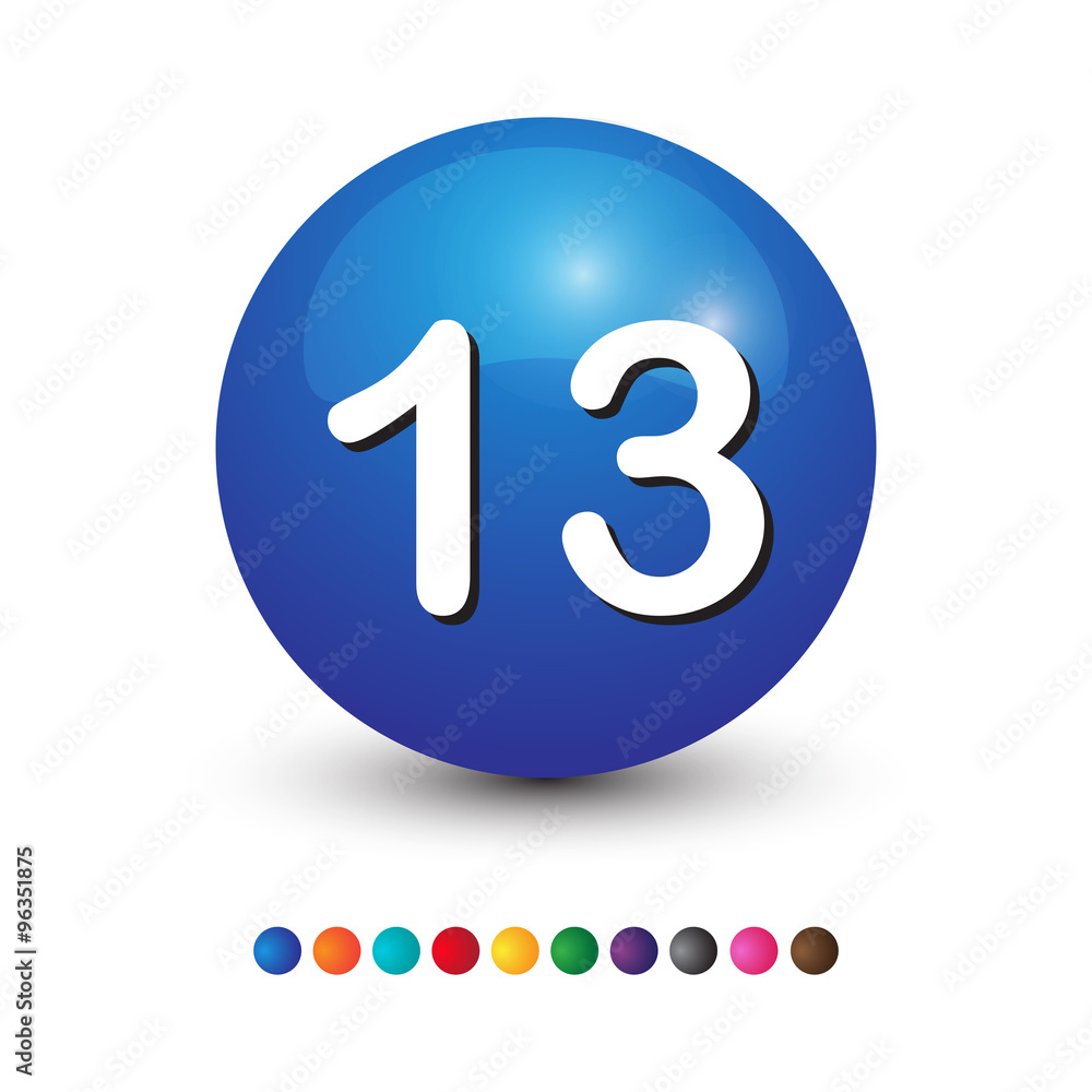 number 3d ball Stock Vector | Adobe Stock