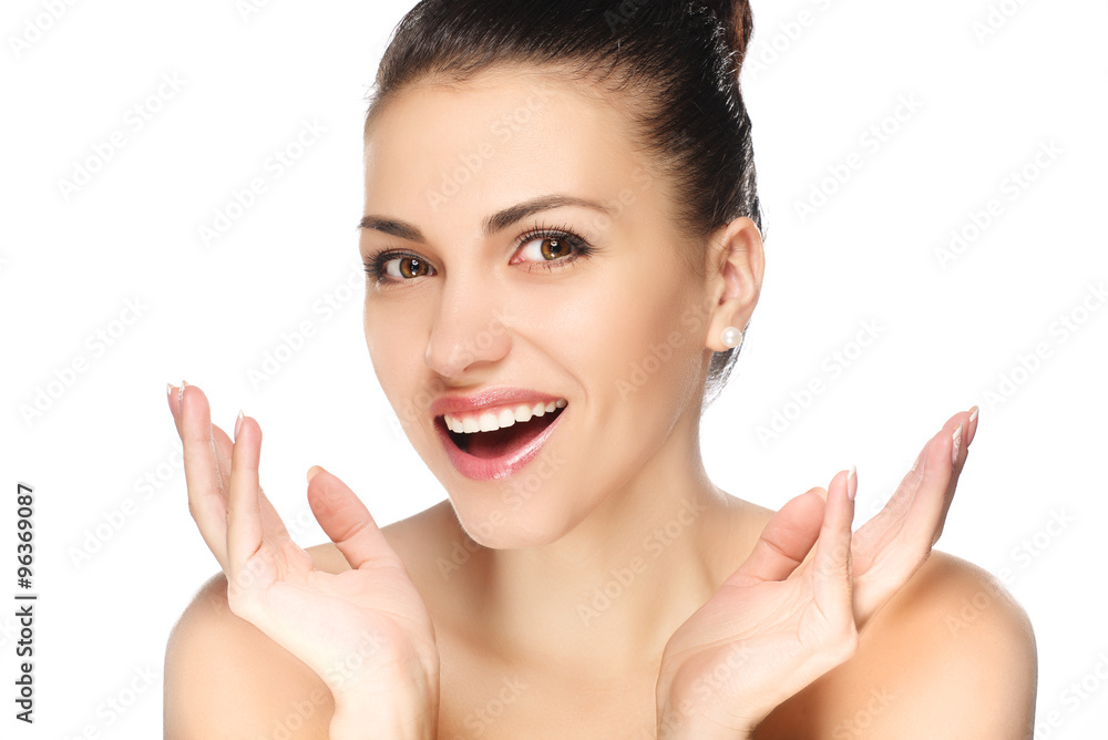 Beauty Model Girl Portrait . Beautiful Woman Face. Looking at Camera ...