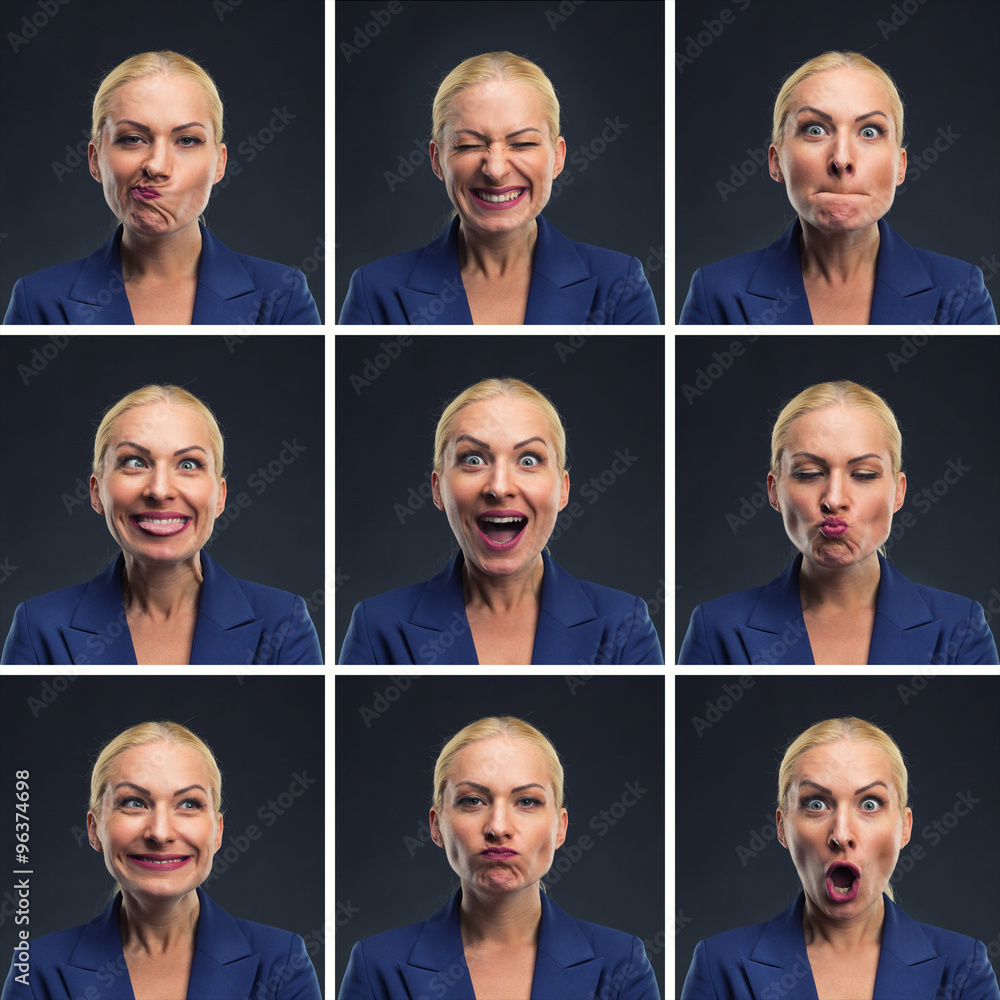 Woman making expressions Stock Photo | Adobe Stock