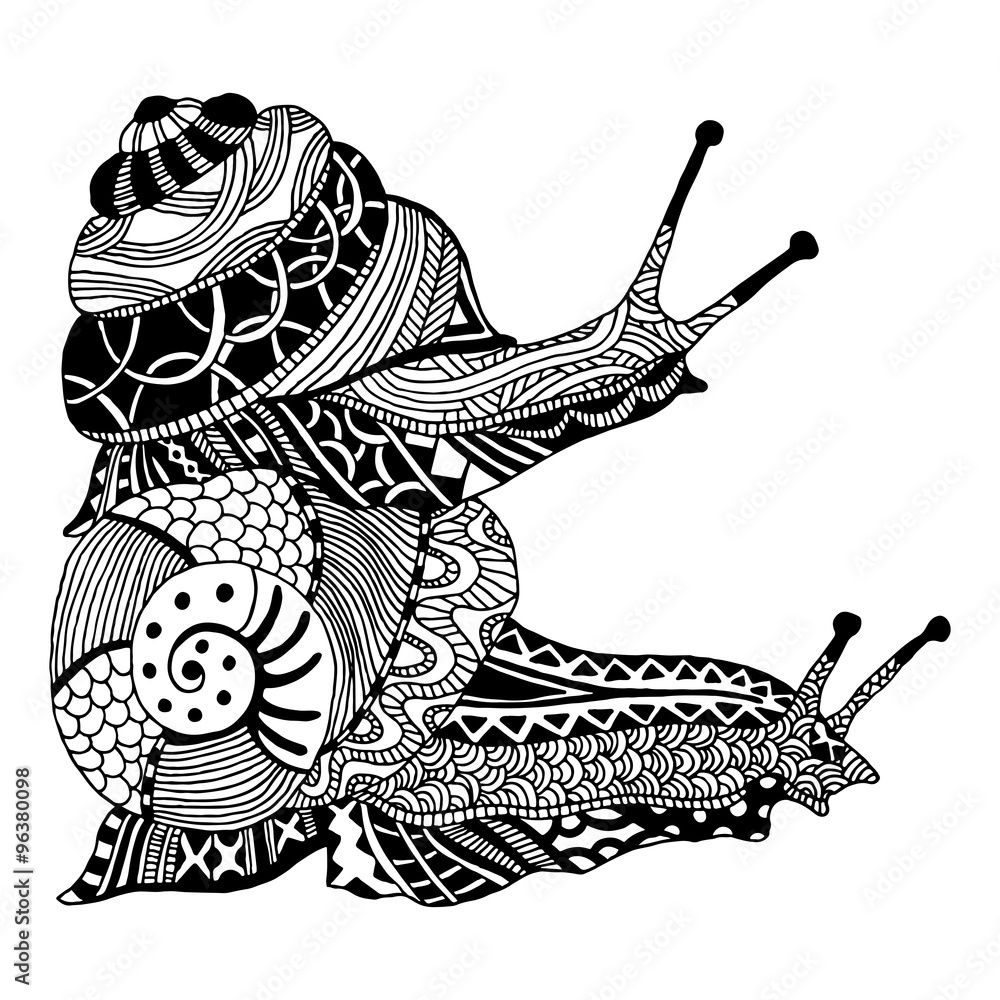 Vector Zentangle Snails Stock ベクター | Adobe Stock