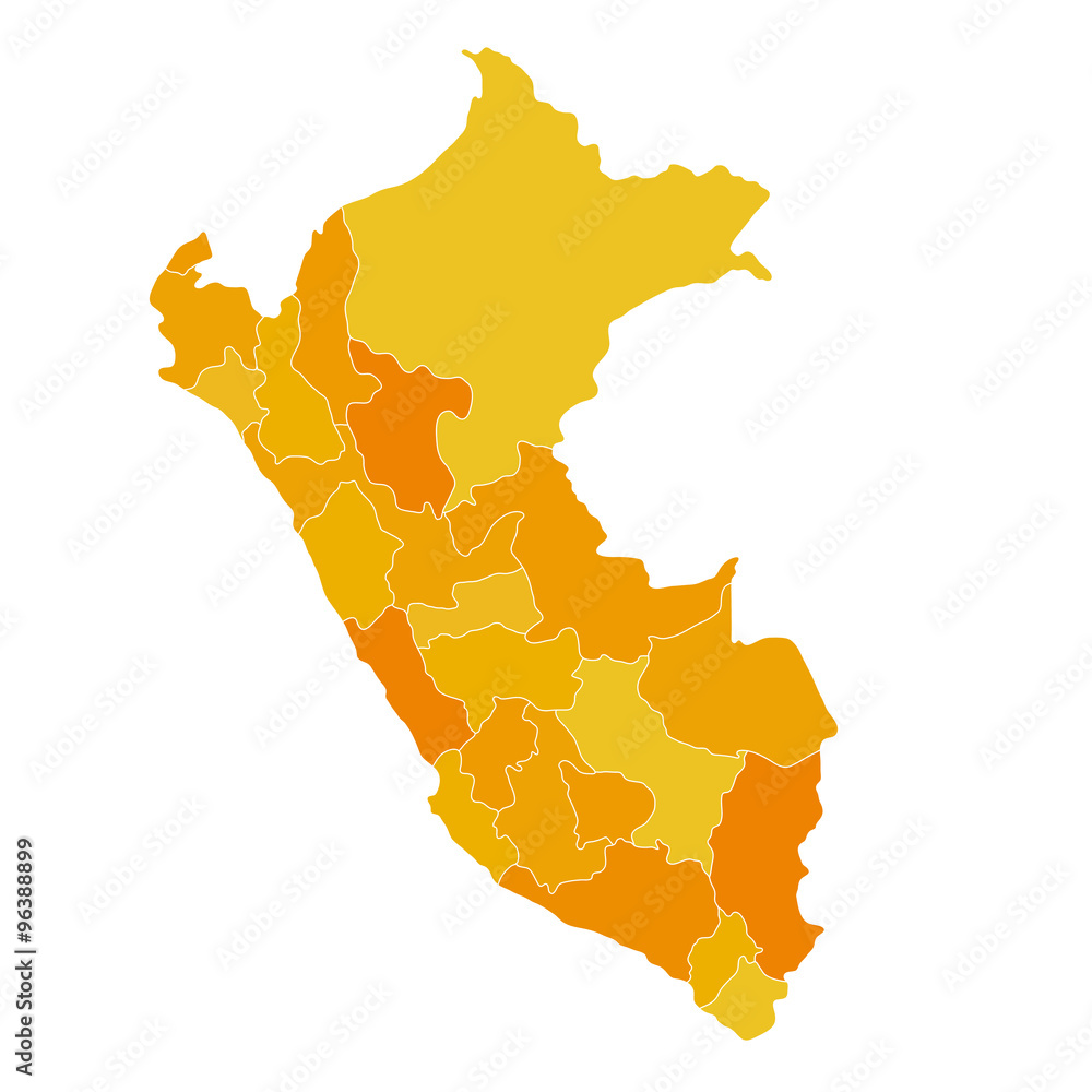 Regions map of Peru location Stock Vector | Adobe Stock