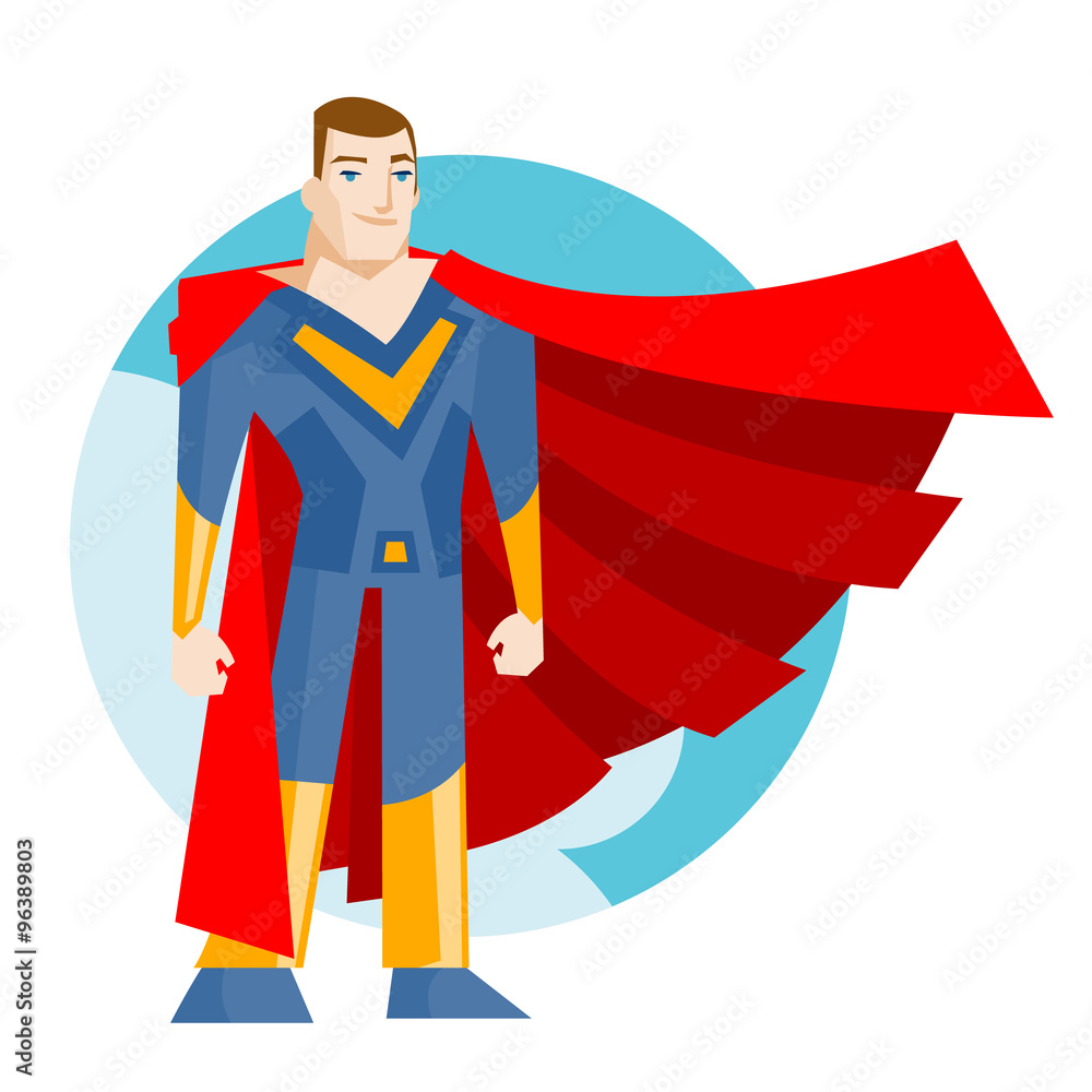 super héroe con capa vector de Stock | Adobe Stock