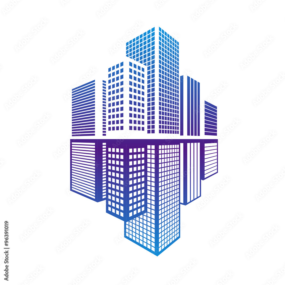 Building icon and office Stock Vector | Adobe Stock