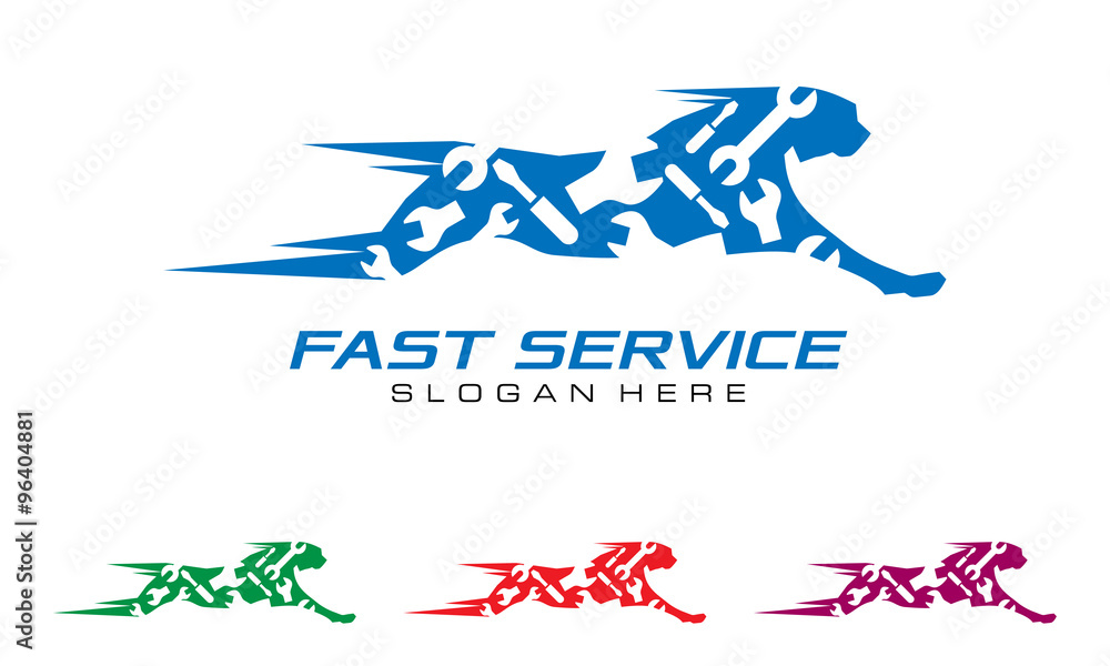 cheetah super fast service logo Stock Vector | Adobe Stock