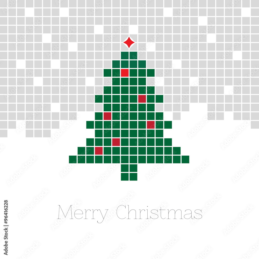 Christmas background with pixel Christmas tree. illustration vector eps ...