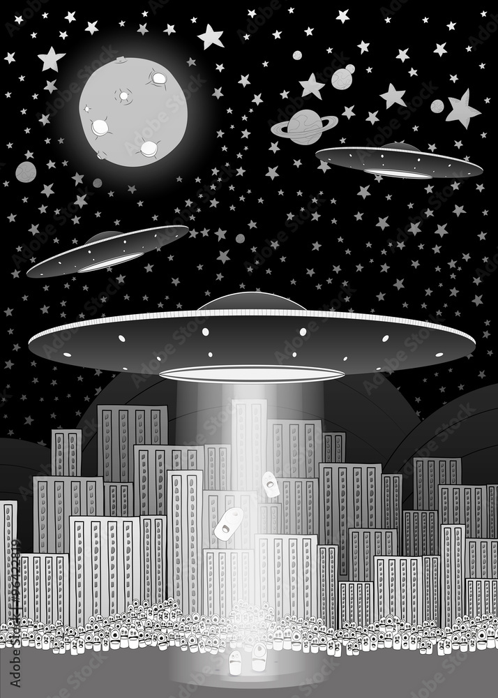 City invasion print poster vector de Stock | Adobe Stock