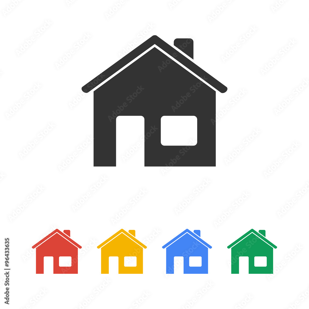 Home icon. Flat design style. Stock-Vektorgrafik | Adobe Stock