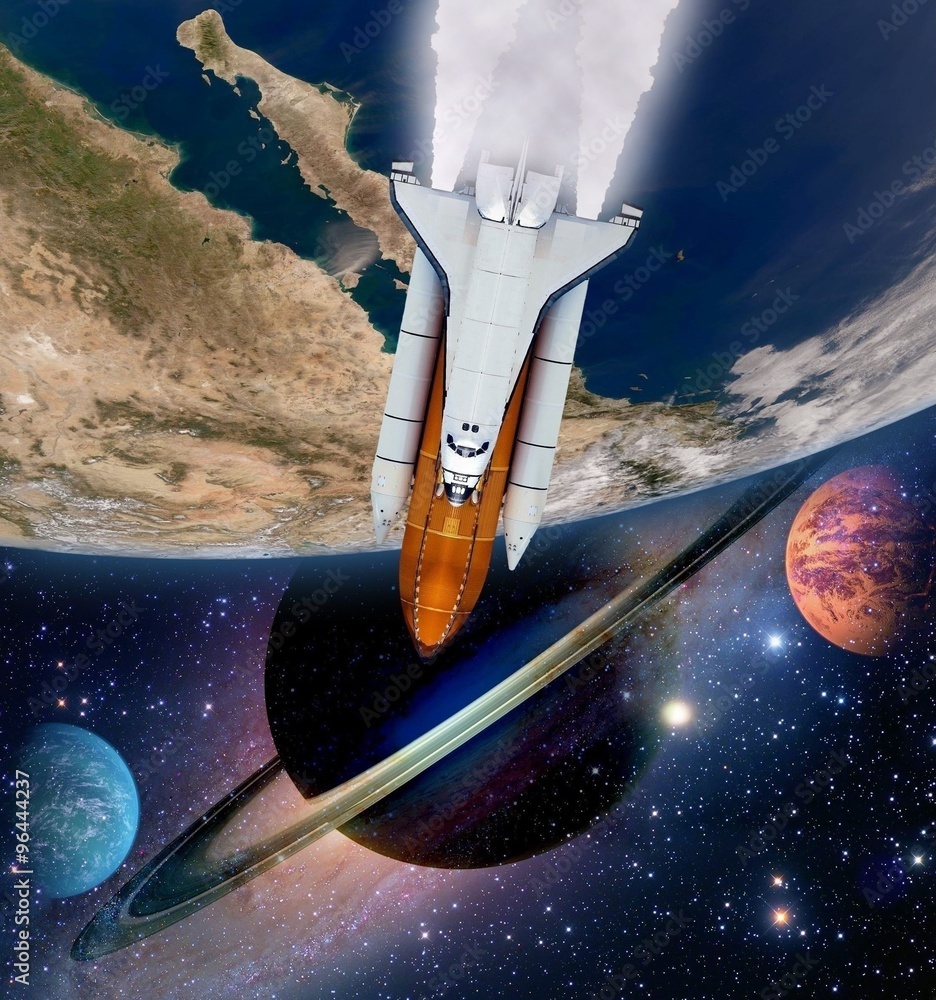 Rocket Ship In Outer Space