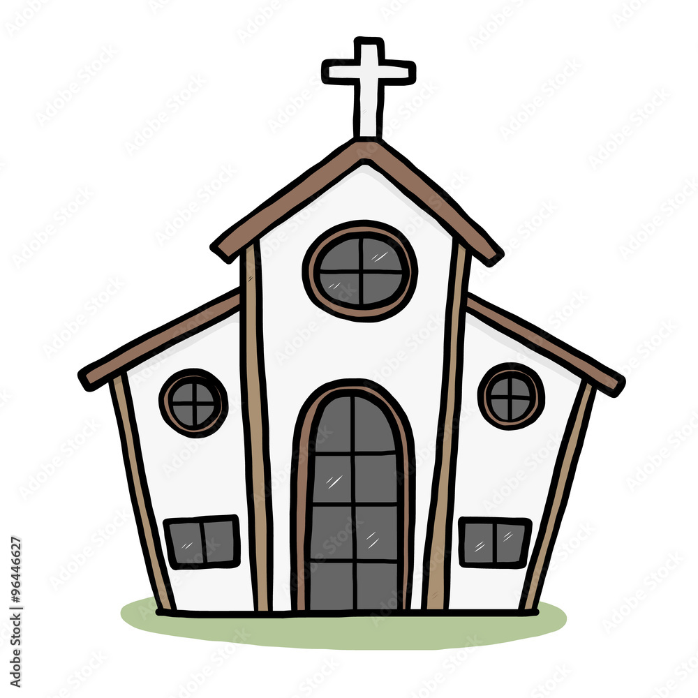 church / cartoon vector and illustration, hand drawn style, isolated on ...