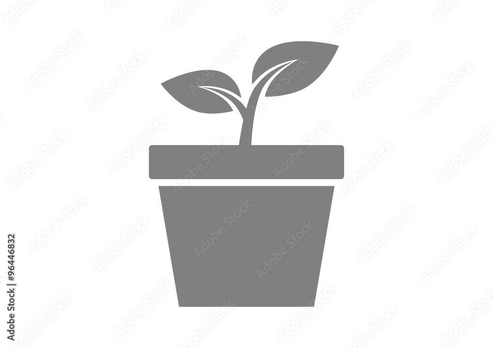 Plant vector icon on white background Stock Vector | Adobe Stock