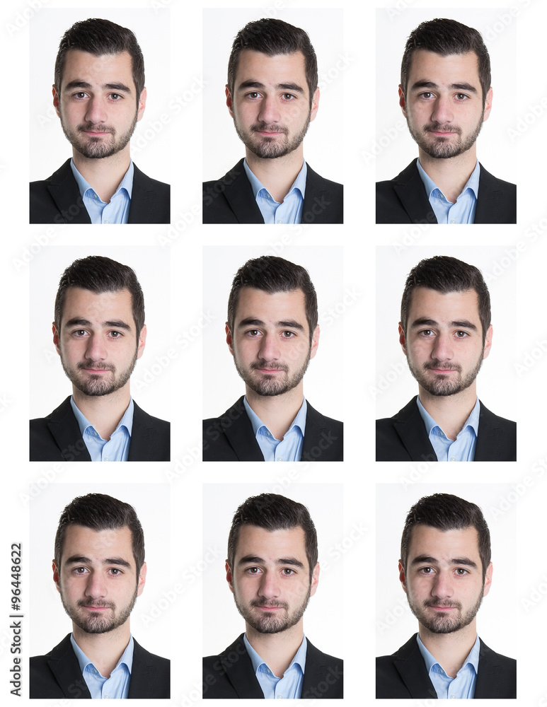 Identification photo of a serious man for passport, identity card ...
