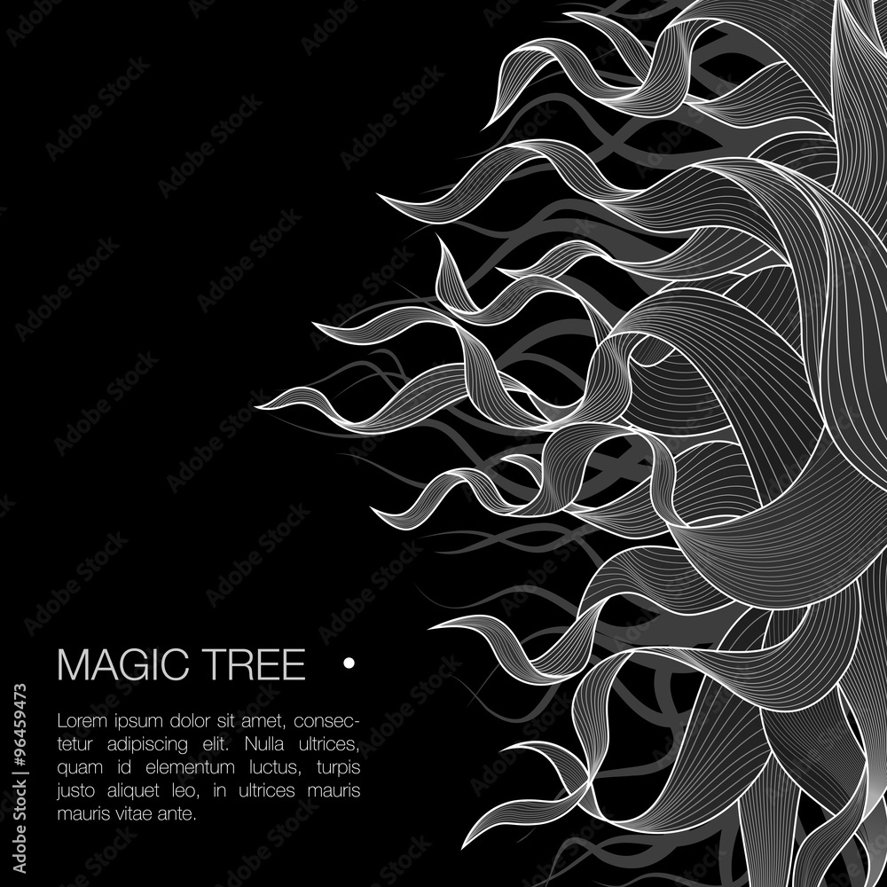 Vector background illustration with magic tree Stock Vector | Adobe Stock