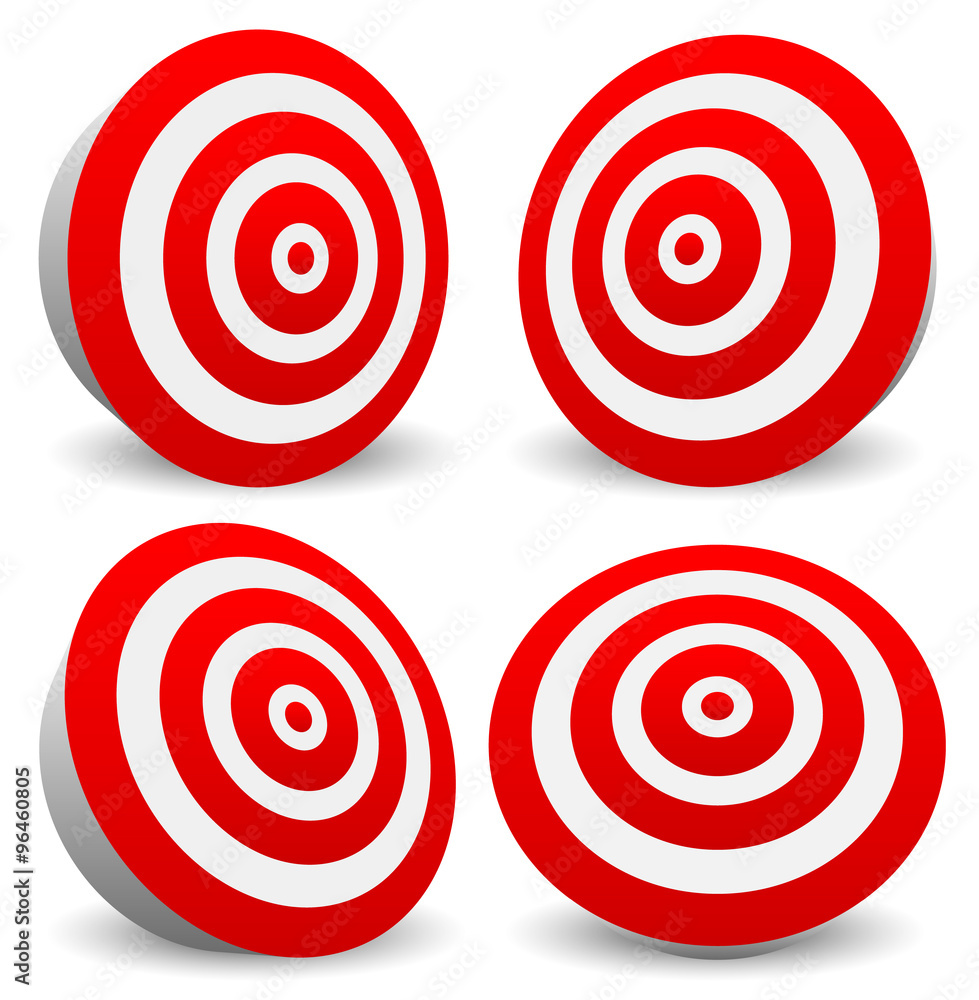 Red target vector icon. Precision, efficiency, effectiveness. Stock ...