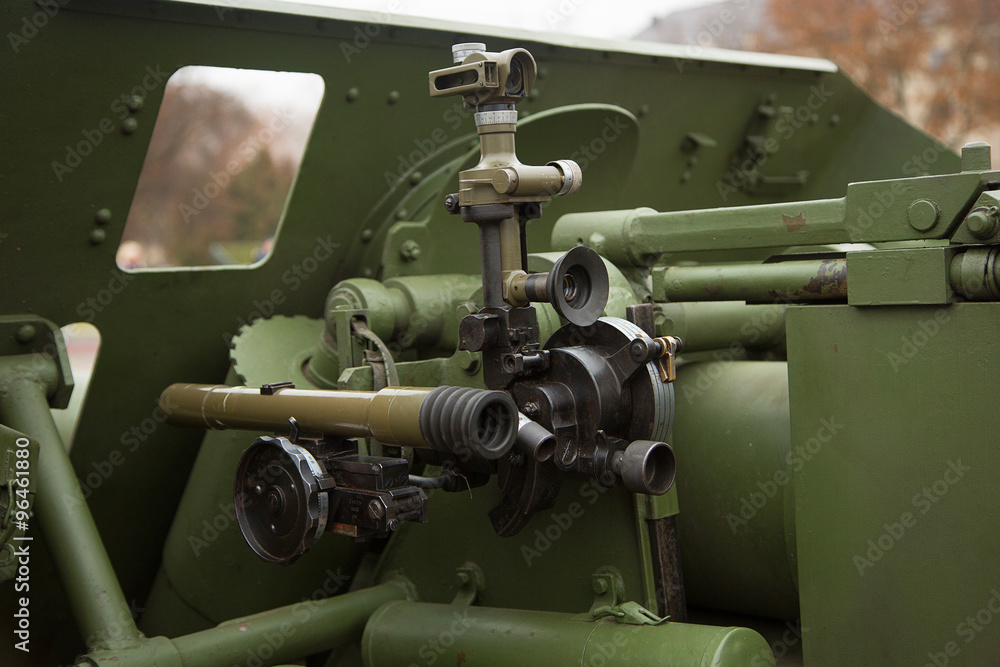 mechanism of an artillery field-gun Stock Photo | Adobe Stock
