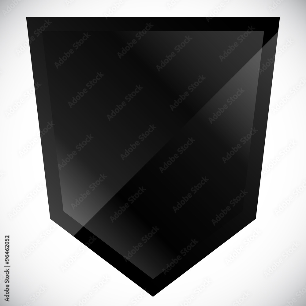 Blank black shield shape with gloss effect Stock Vector | Adobe Stock