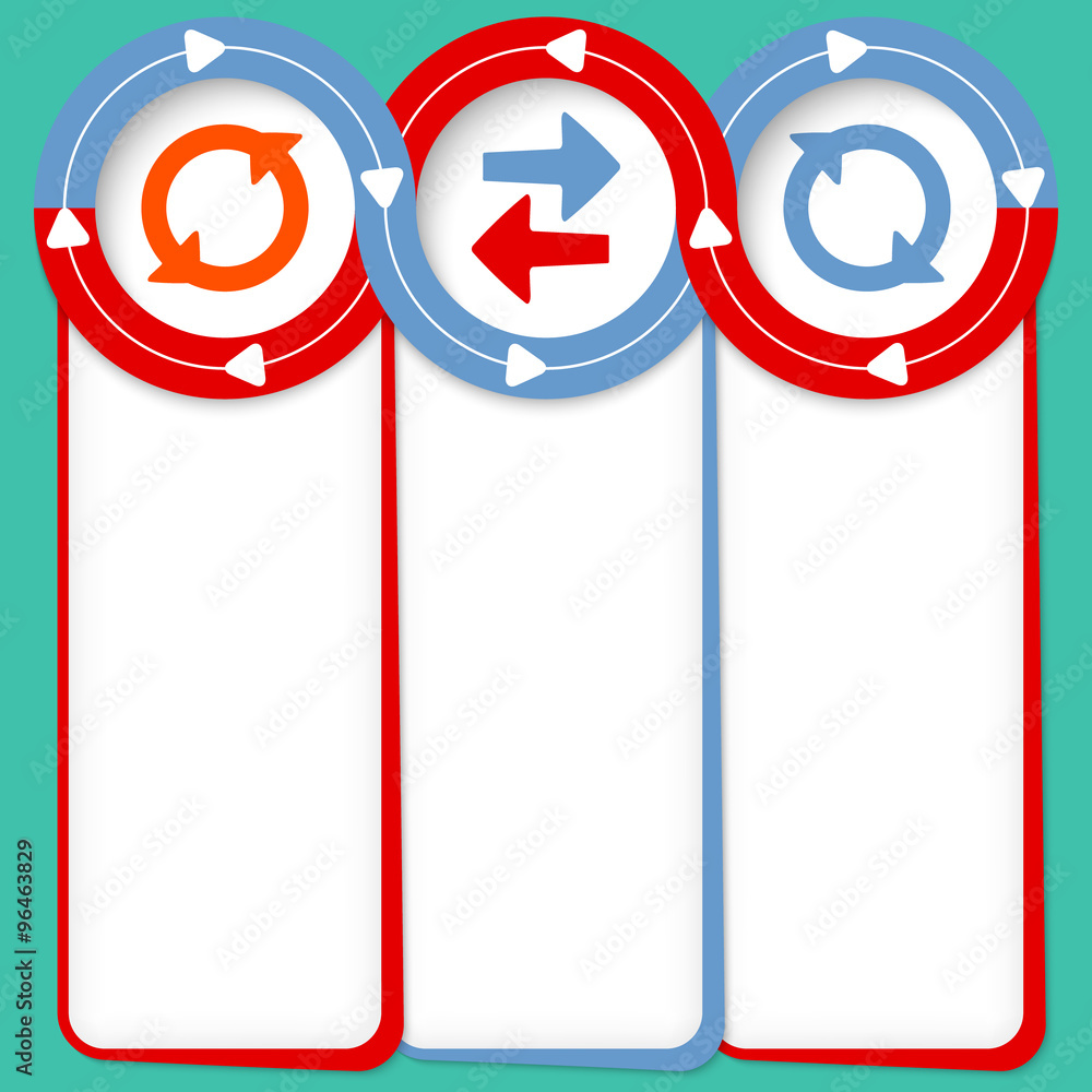 Three connected frames for your text and arrows Stock Vector | Adobe Stock