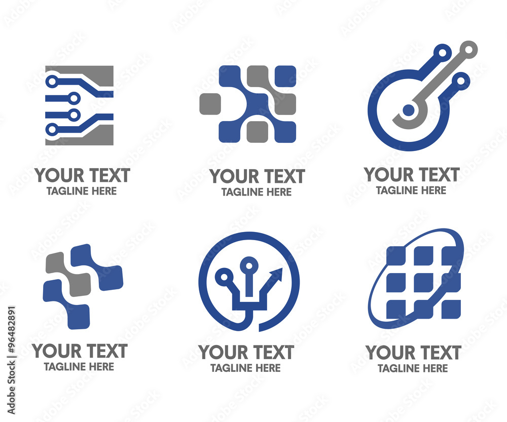 Digital Electronics Logo set Stock Vector | Adobe Stock