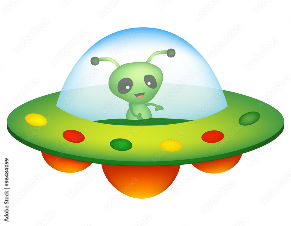 UFO and alien Stock Vector | Adobe Stock