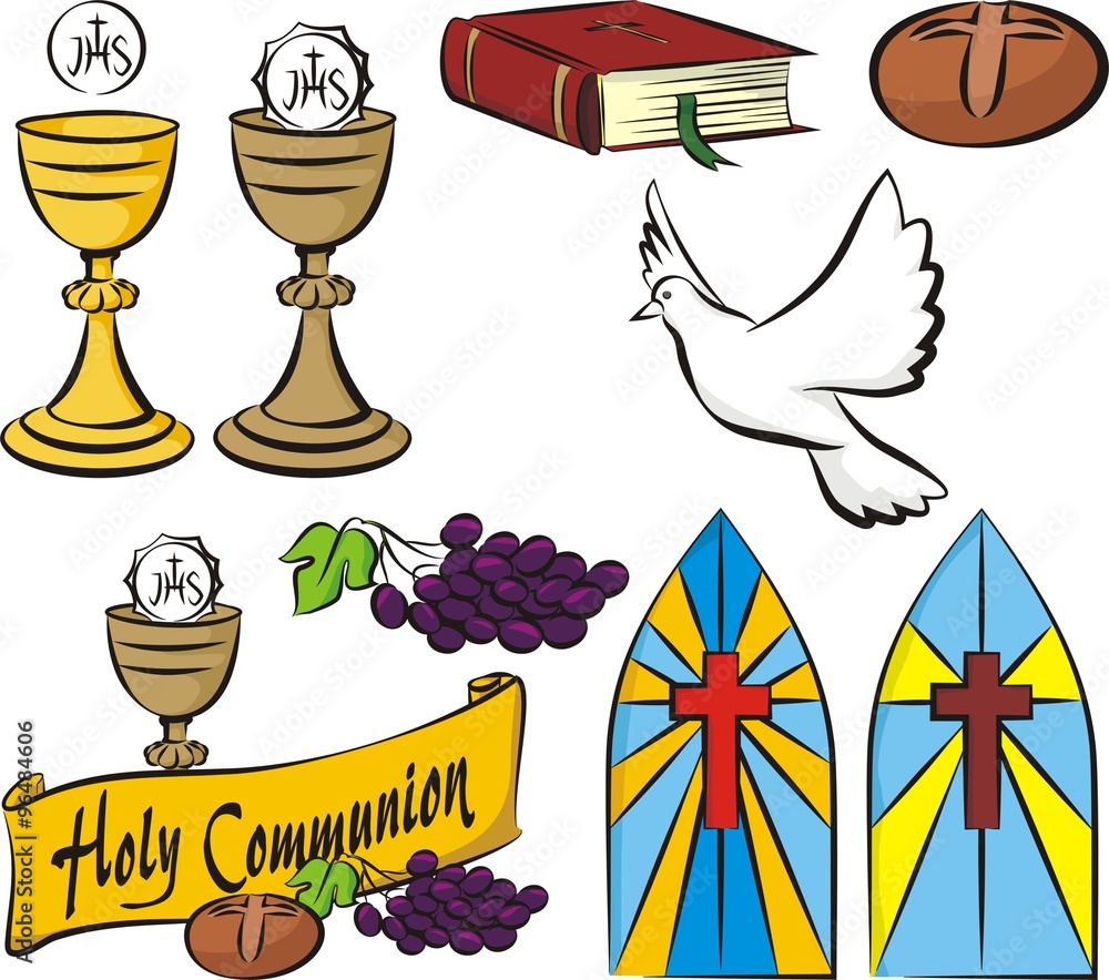 first holy communion - vector set of equipment Stock Vector | Adobe Stock