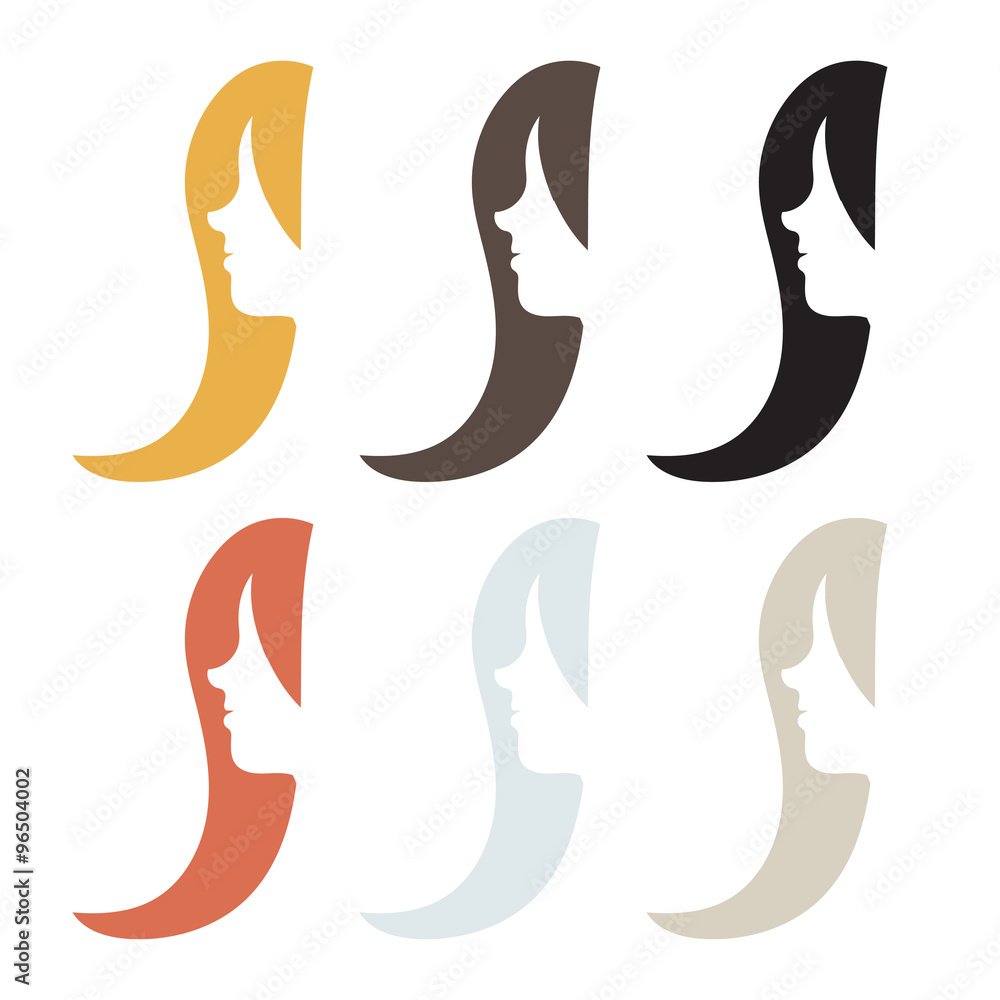 Silhouette woman with hair. vector illustration Stock Vector | Adobe Stock