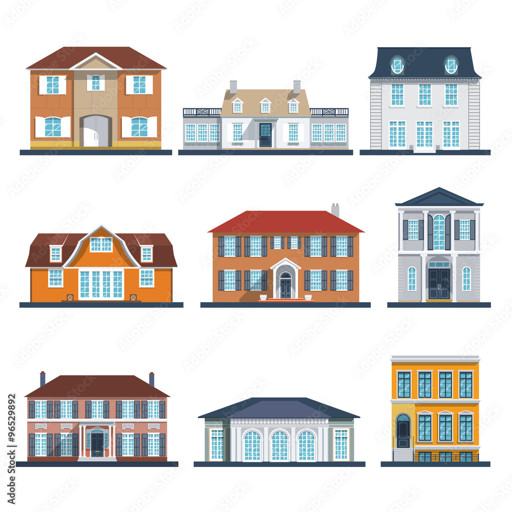 Classical architectural form drawings in set. Vector drawing design ...