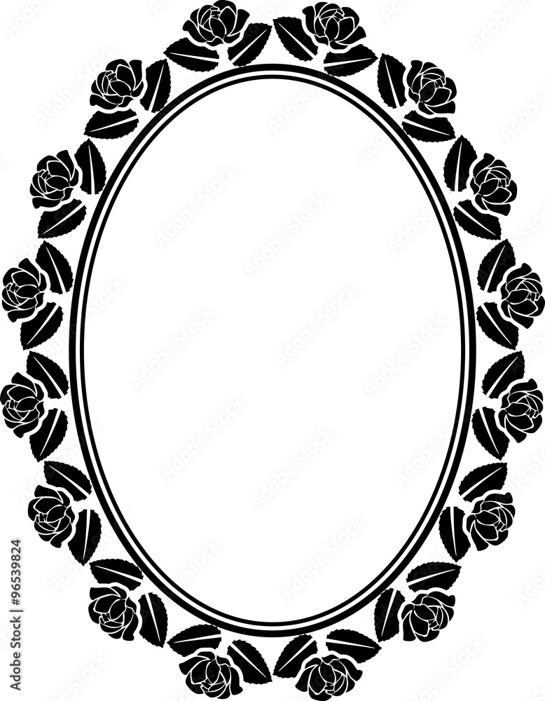 silhouette of roses frame Stock Vector | Adobe Stock