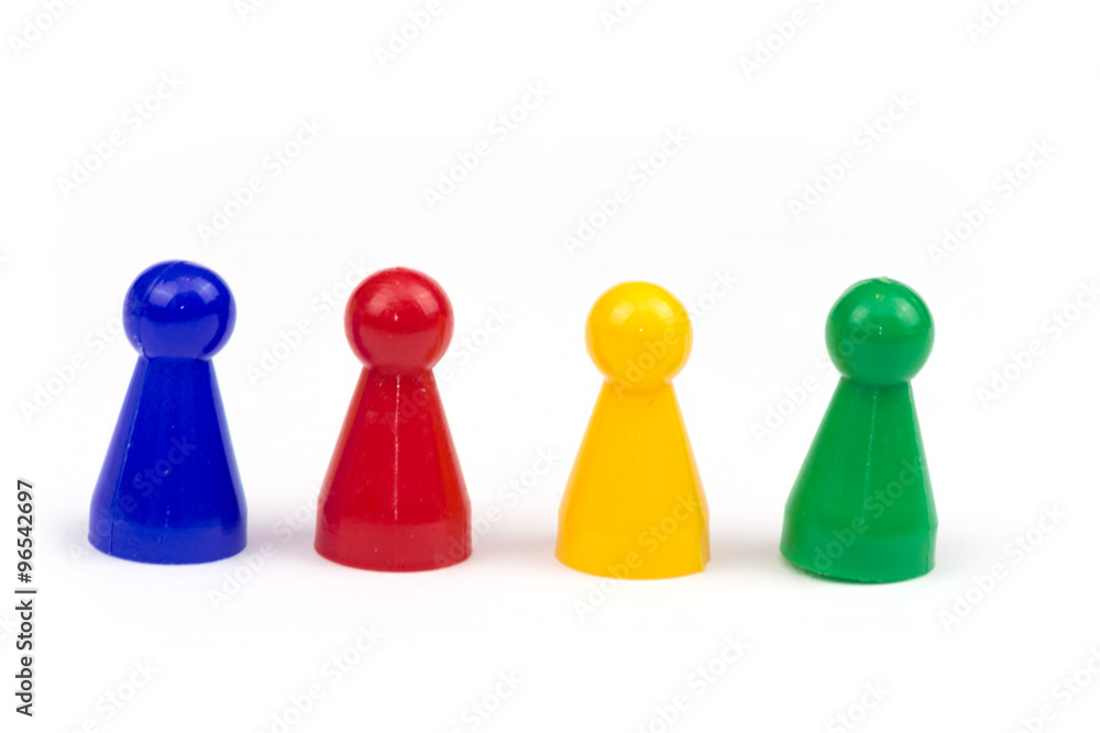 Brettspiel Figuren isoliert Stock-Foto | Adobe Stock