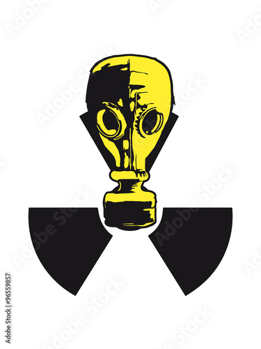 nuclear logo sign symbol toxic radioactive atomic bomb fallout gas mask ...