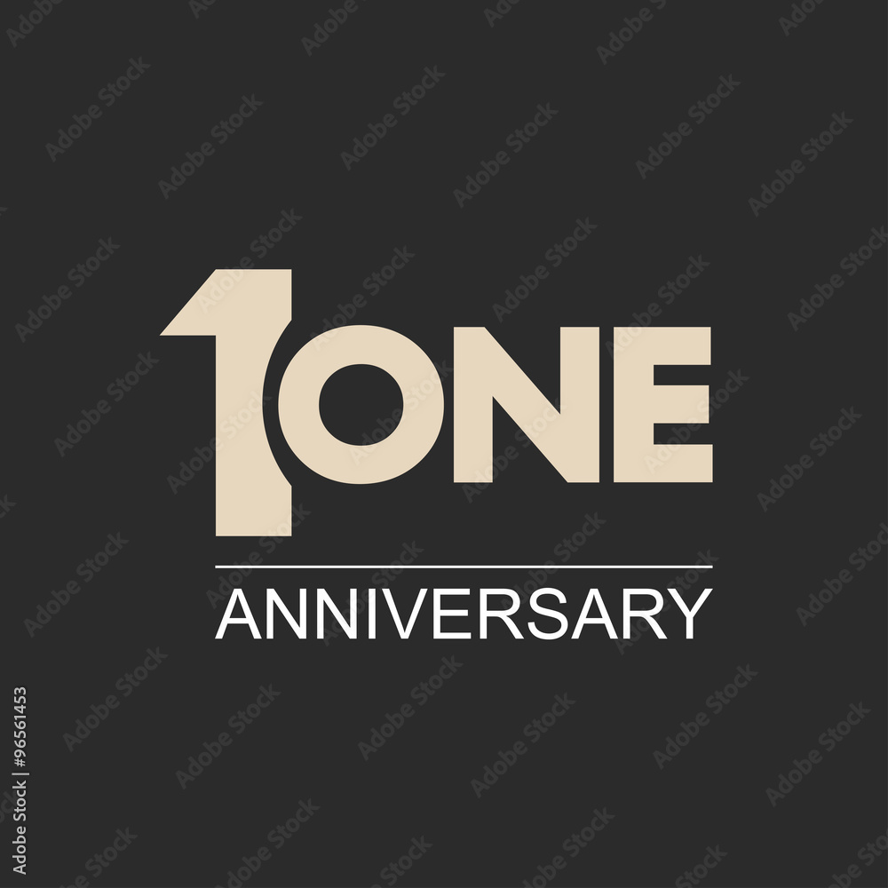 Word and number one vector. First template icon. One symbol silhouette ...