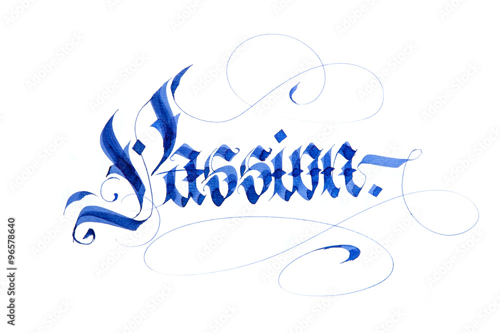 Modern gothic flat calligraphy. Passion. Stock Illustration | Adobe Stock