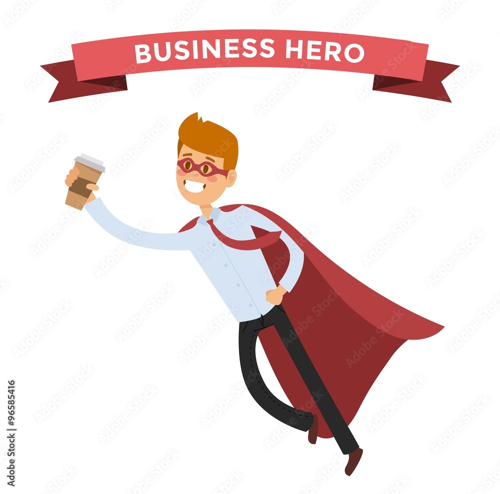Superhero business man in action vector Stock Vector | Adobe Stock