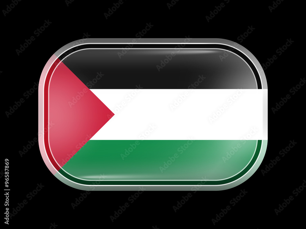 Flag of Palestine. Rectangular Shape with Rounded Corners Stock Vector ...