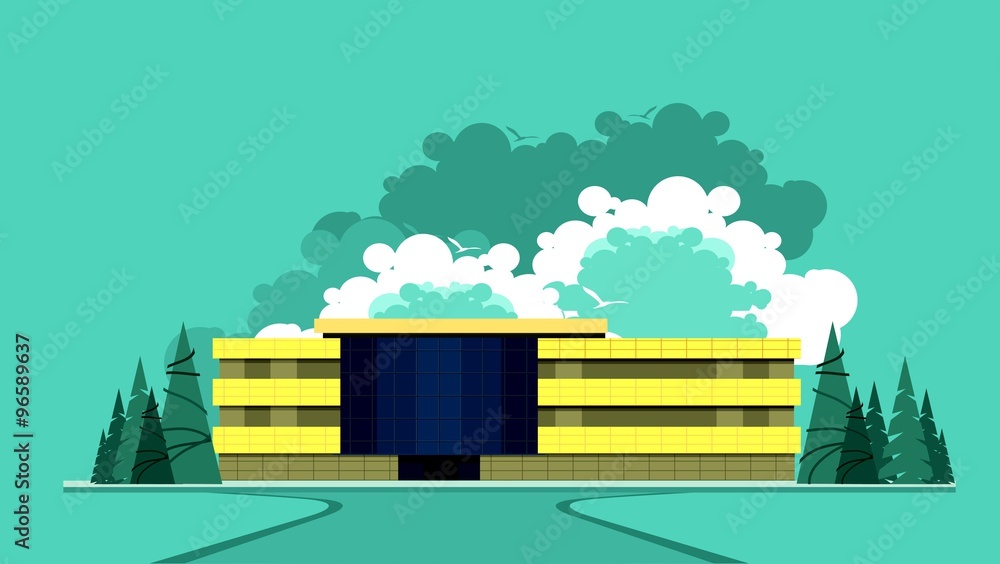 sports center building Stock Vector | Adobe Stock