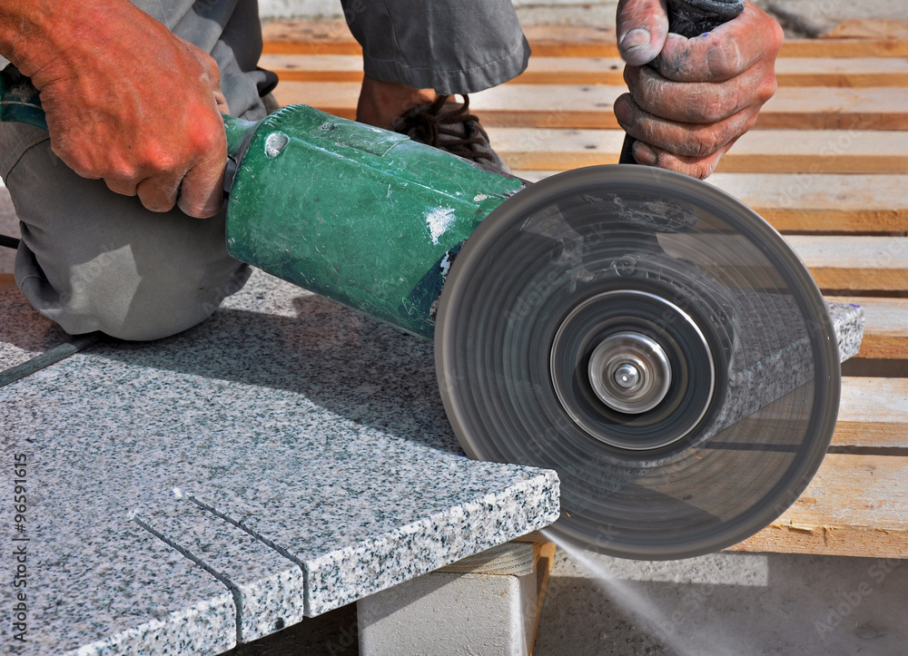 Grinder, cutting marble Stock Photo | Adobe Stock